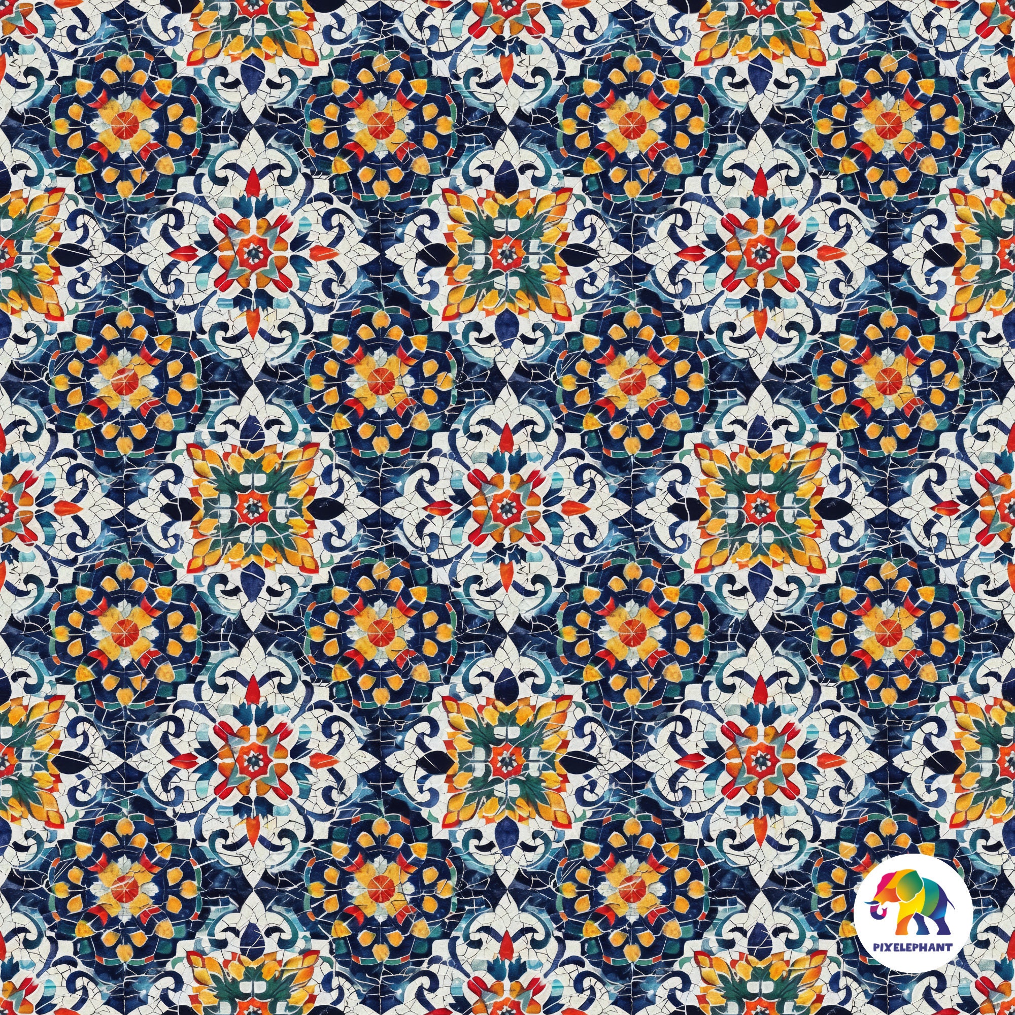 Seamless Colorful Turkish Tile Pattern With Antique 3D Mosaic Design ...