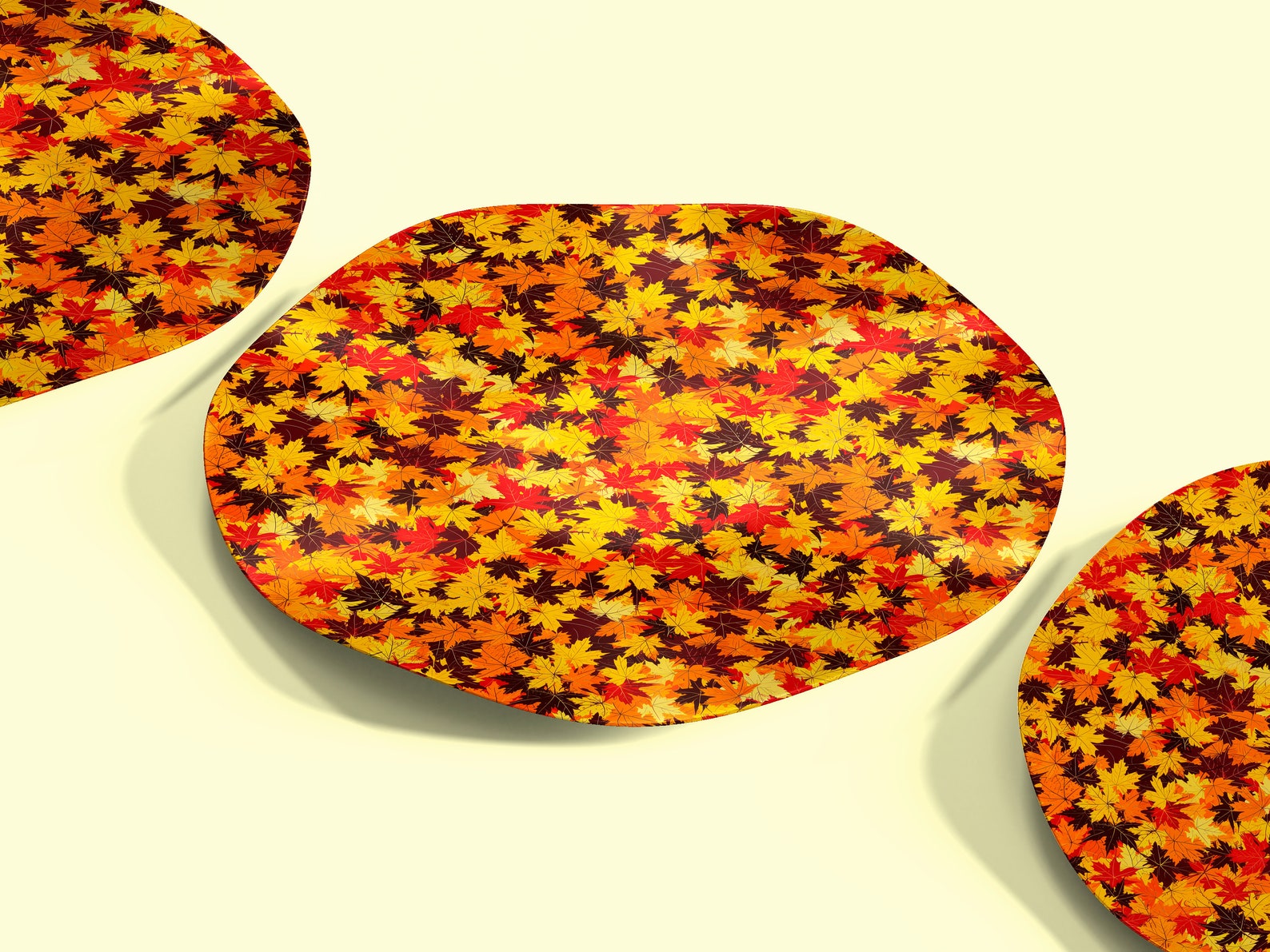 Seamless Digital Pattern of Fall Leaves in Autumn, 12x12 Inch, 300DPI ...