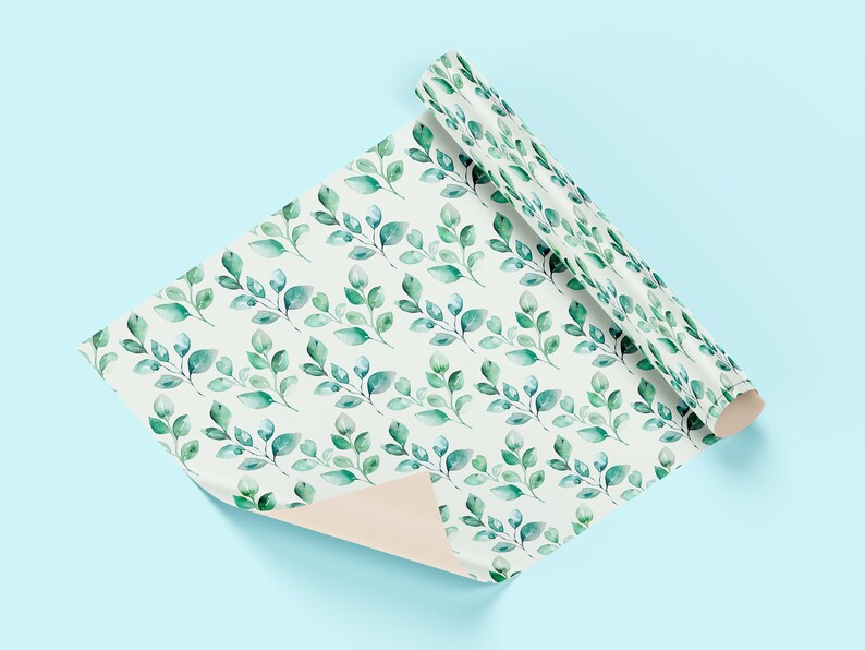 Watercolor Leaves Pattern, Natural Leaf Design, 12x12 Inches, 300 DPI ...
