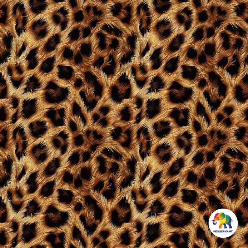 Seamless Leopard Pattern With 3D Wavy Fur Texture, Realistic 12x12 Inch ...