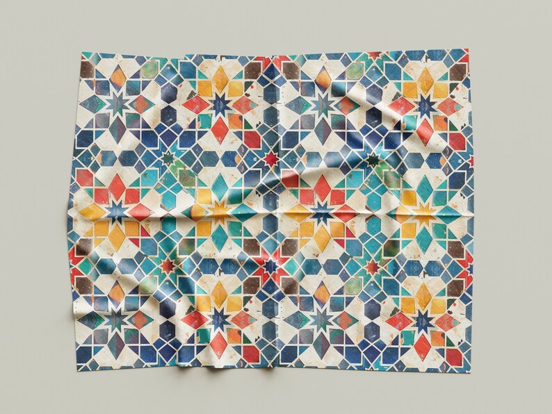 Seamless Colorful Turkish Tile Pattern, 3D Antique Mosaic Design With ...