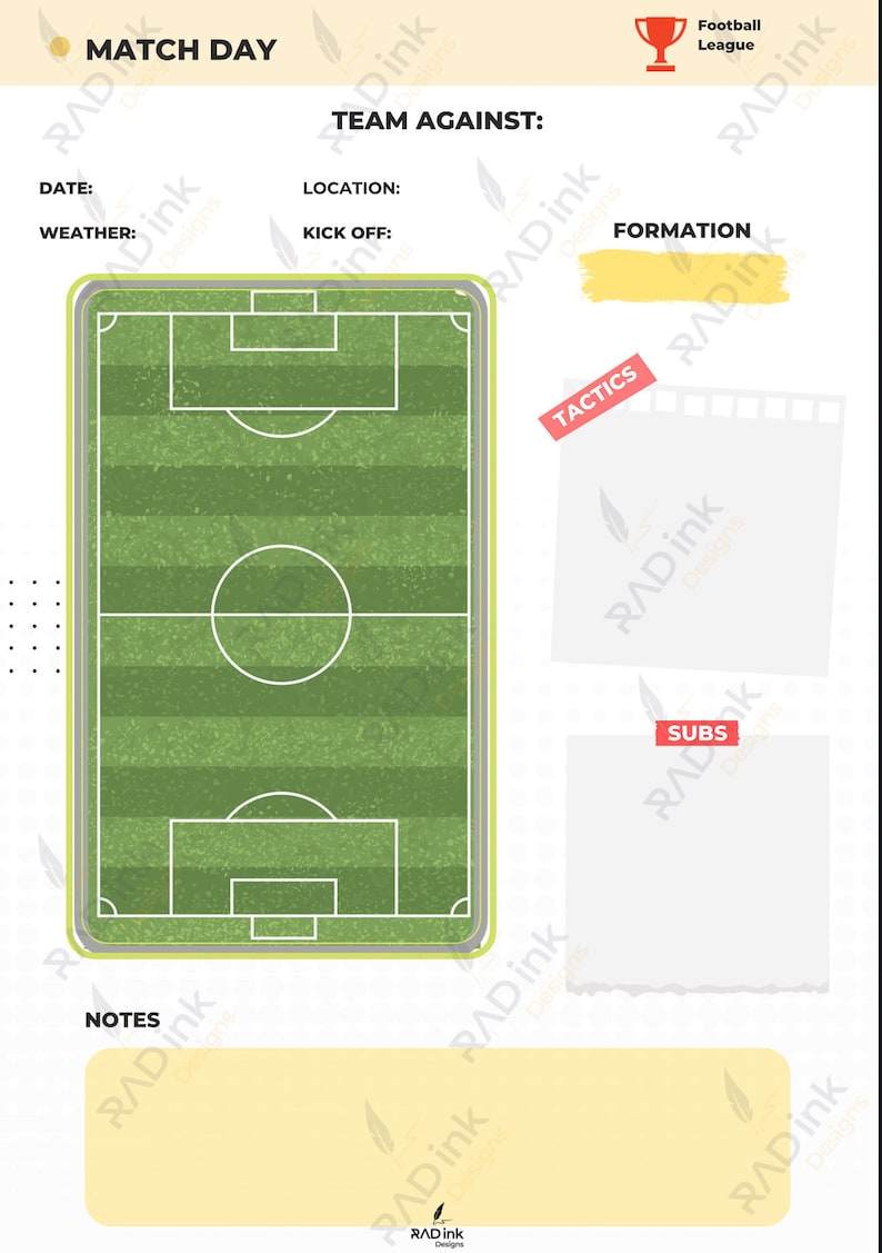 Football Planner - Player Development Journal - Etsy