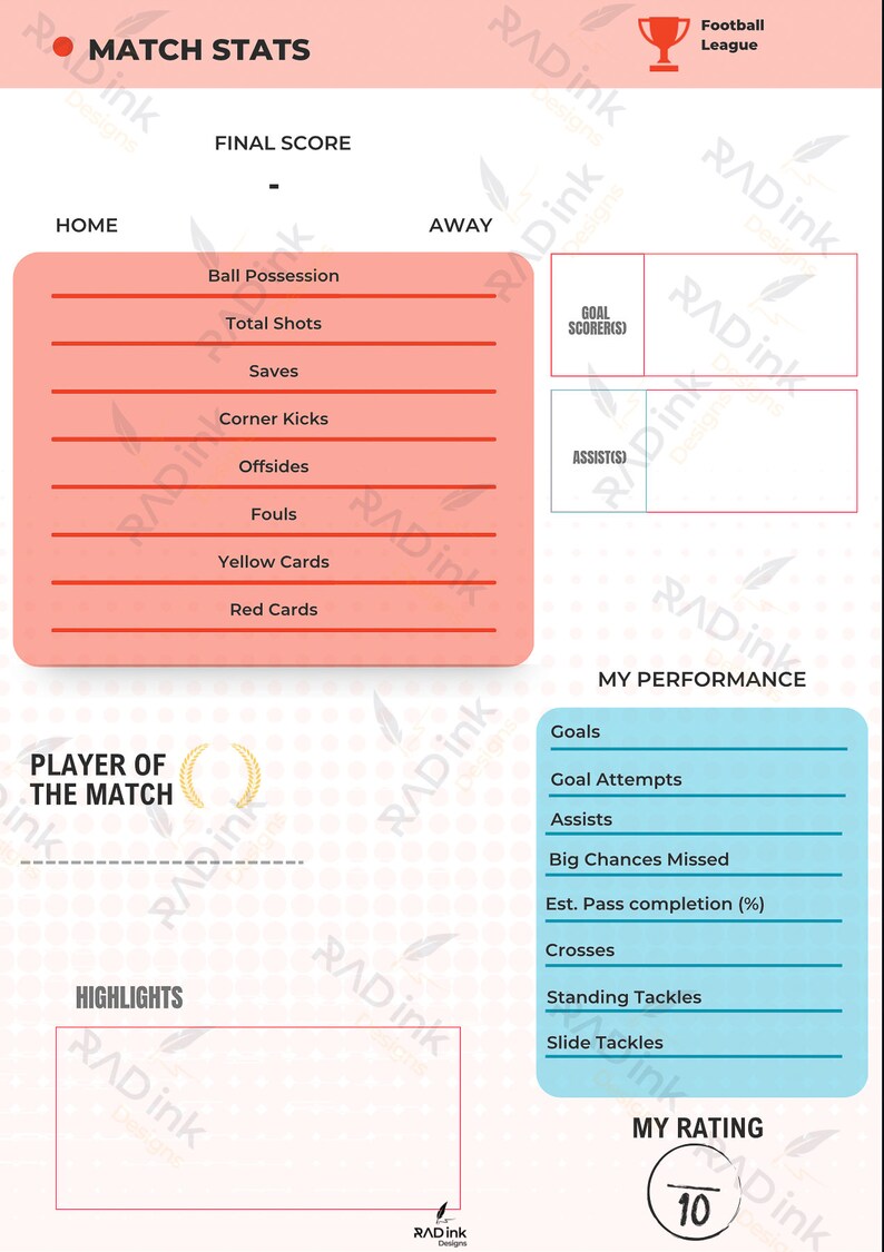 Football Planner - Player Development Journal - Etsy