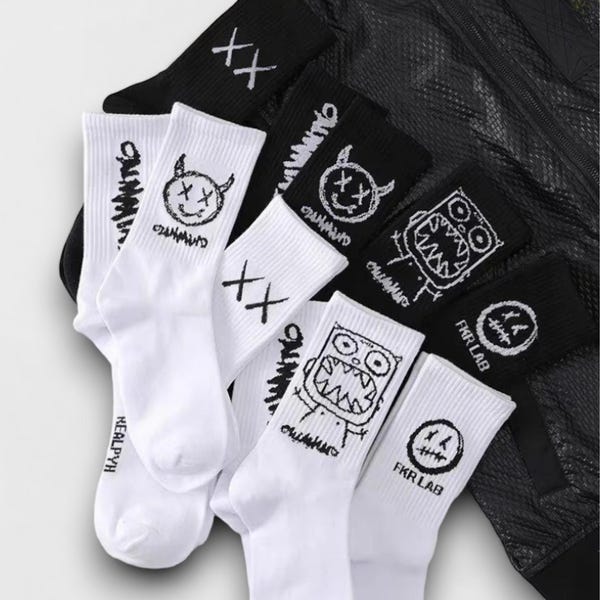 Mens White Hip Hop Socks - Etsy