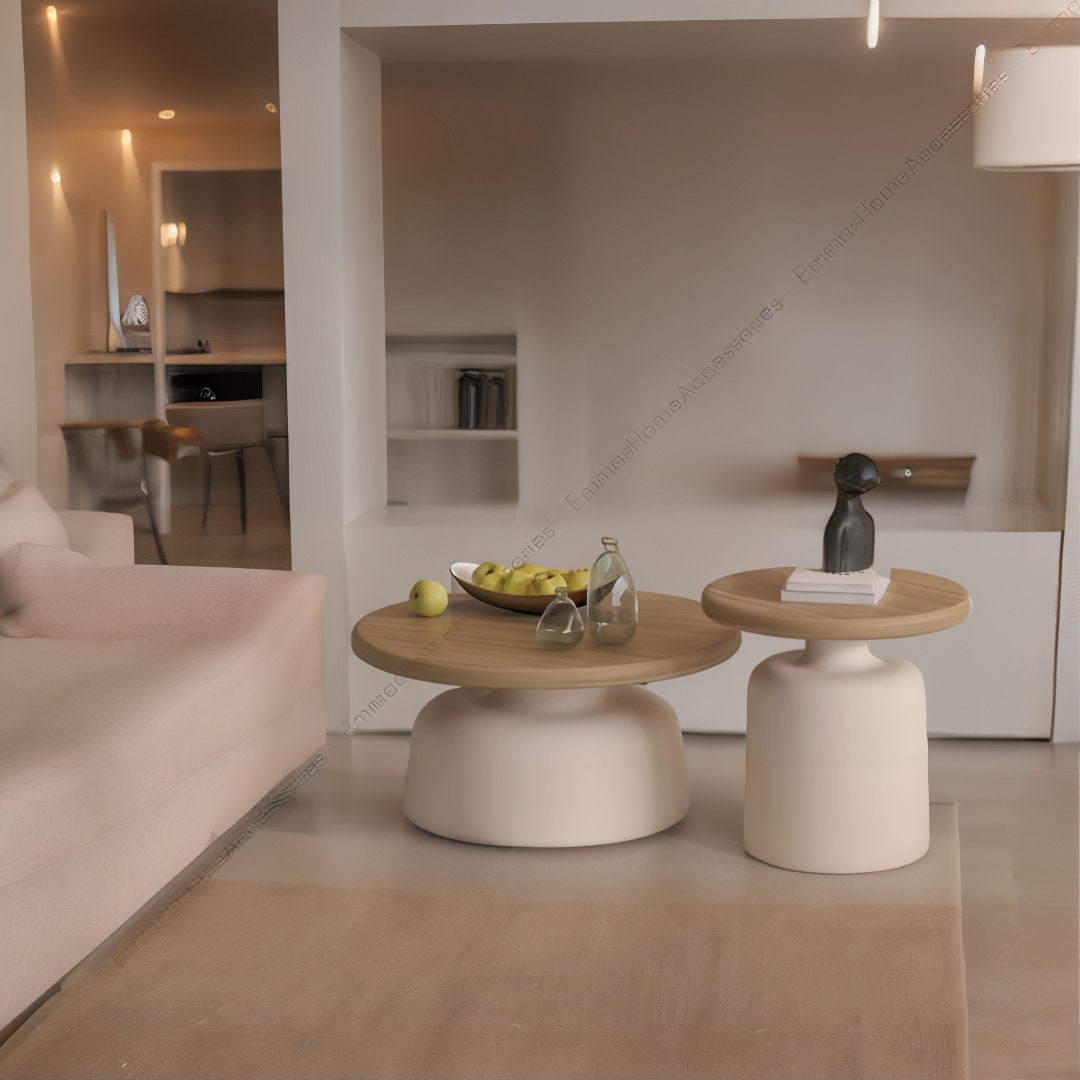 Round Wooden Coffee Table Coffee Table Set Japanese Style Coffee Table ...