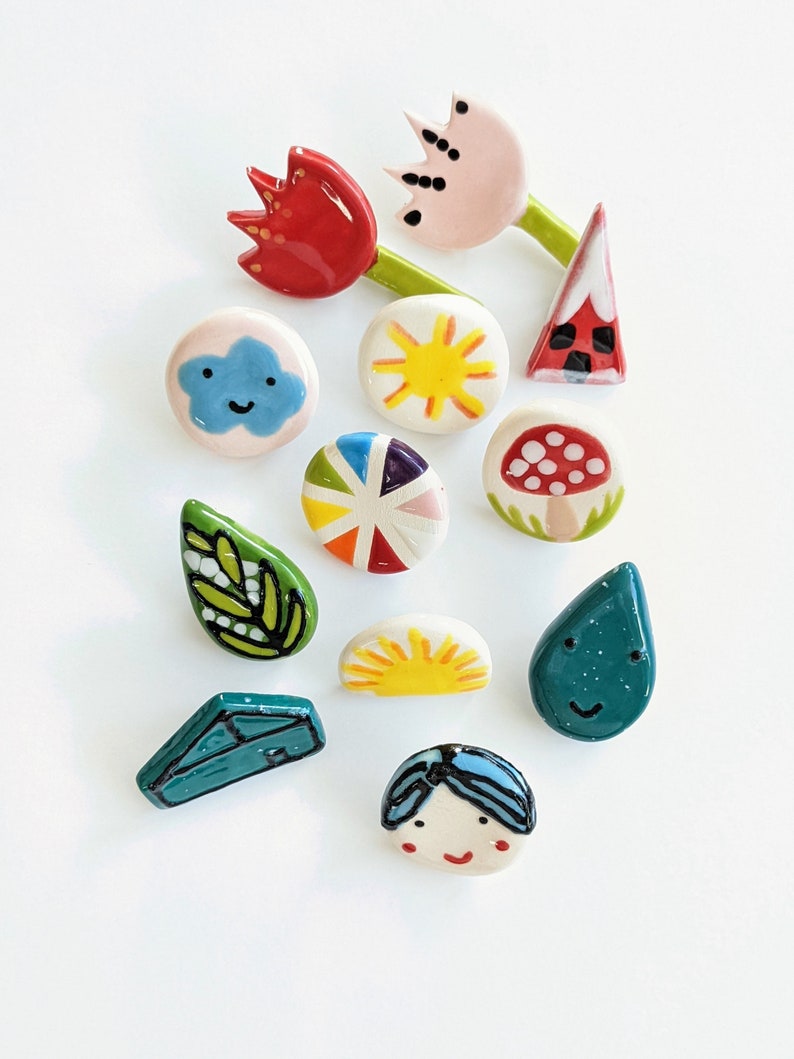 Sunrise Ceramic Pin Brooch Lapel Pin Ceramic Jewelry Handmade Gift ...