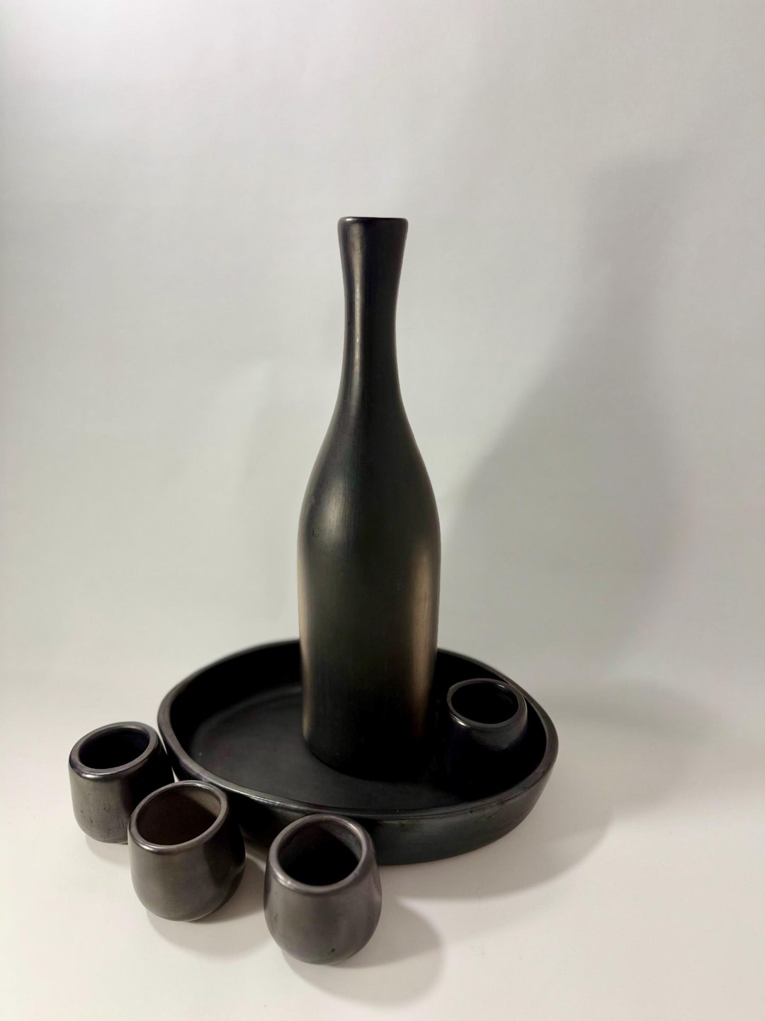 Oaxaca Barro Negro Mezcal Set Black Ceramic Drinkware for Tequila ...