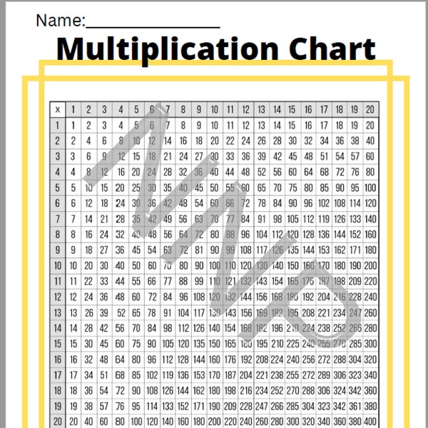 Multiplication Chart - Etsy