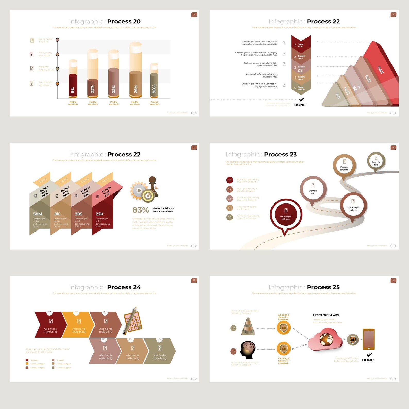 40-slide Process Tree Infographic Business Brainstorming Template ...