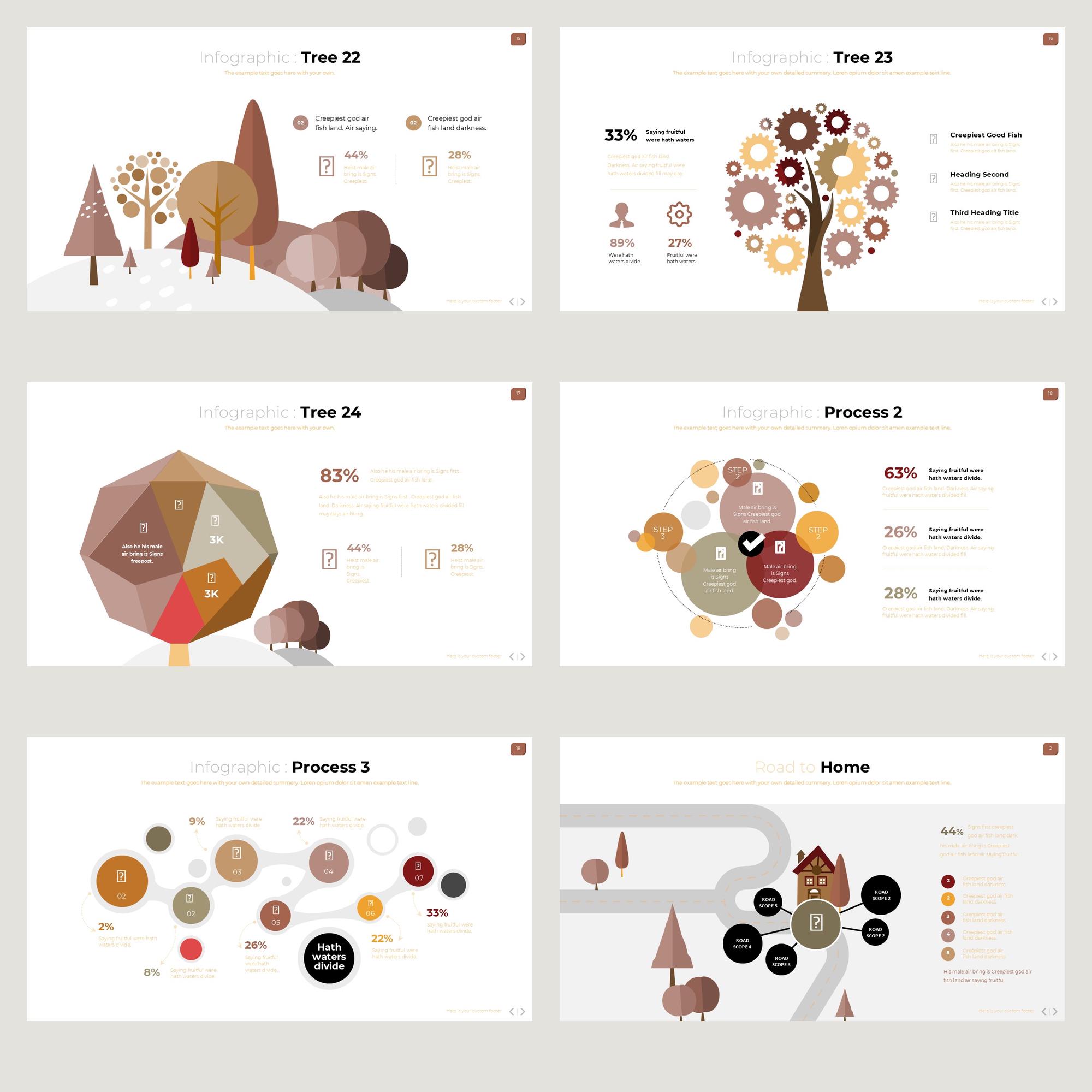 40-slide Process Tree Infographic Business Brainstorming Template ...