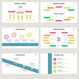 50-slide Roadmap and Mindmap Infographics PPT Template | Project ...