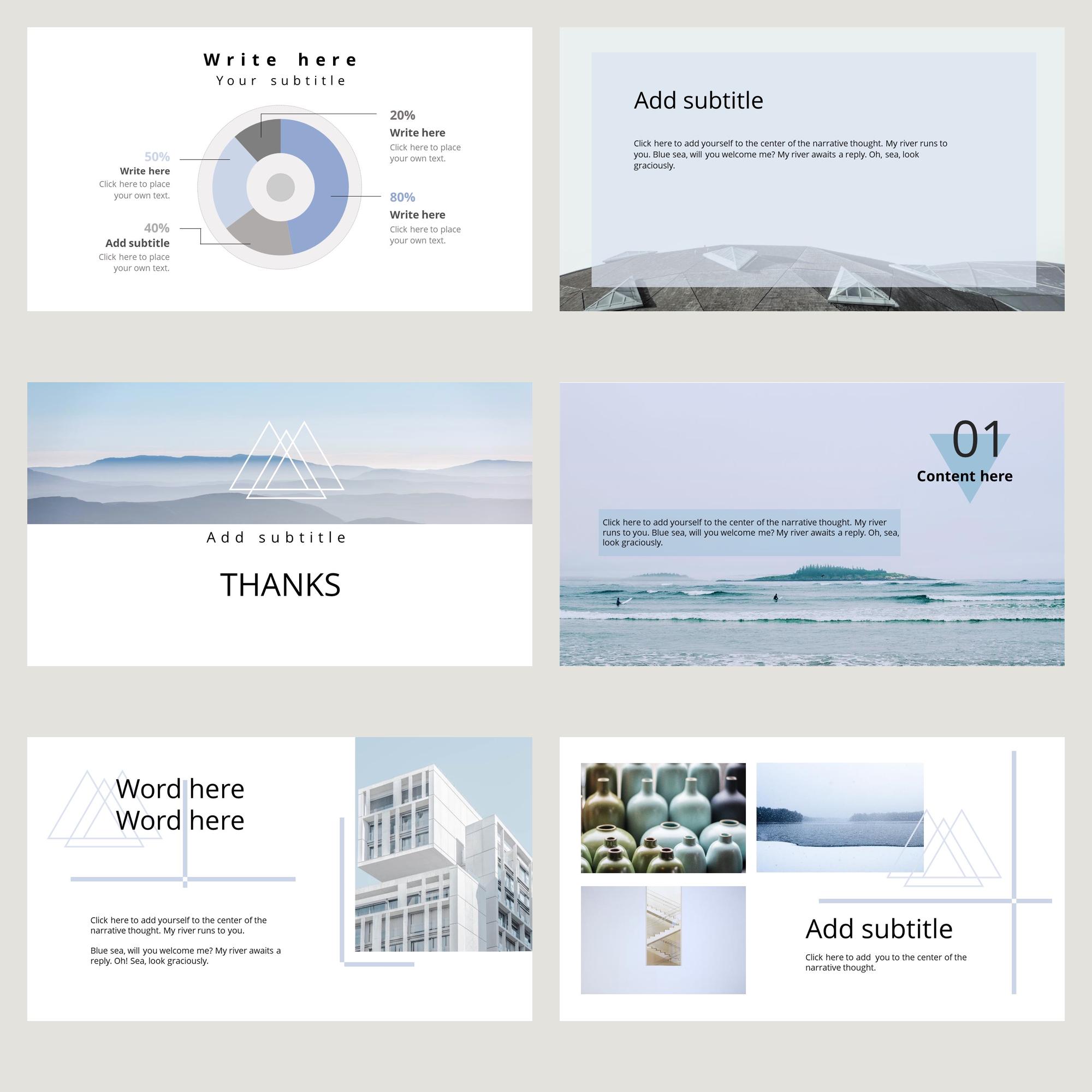 25-slide Blue Powerpoint Templates Google Slides Slideshow Template ...