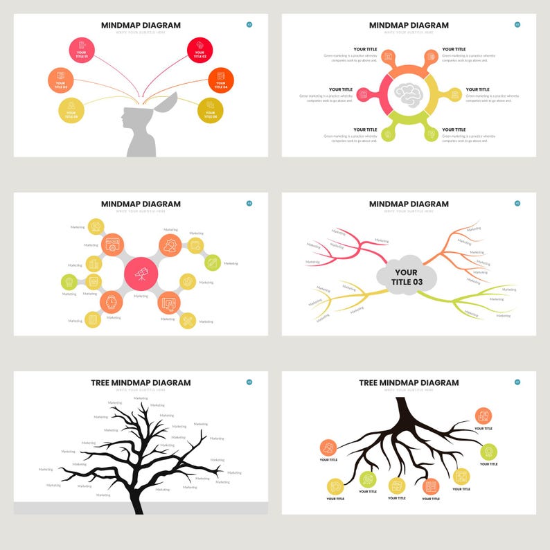50-slide Roadmap and Mindmap Infographics PPT Template | Project ...