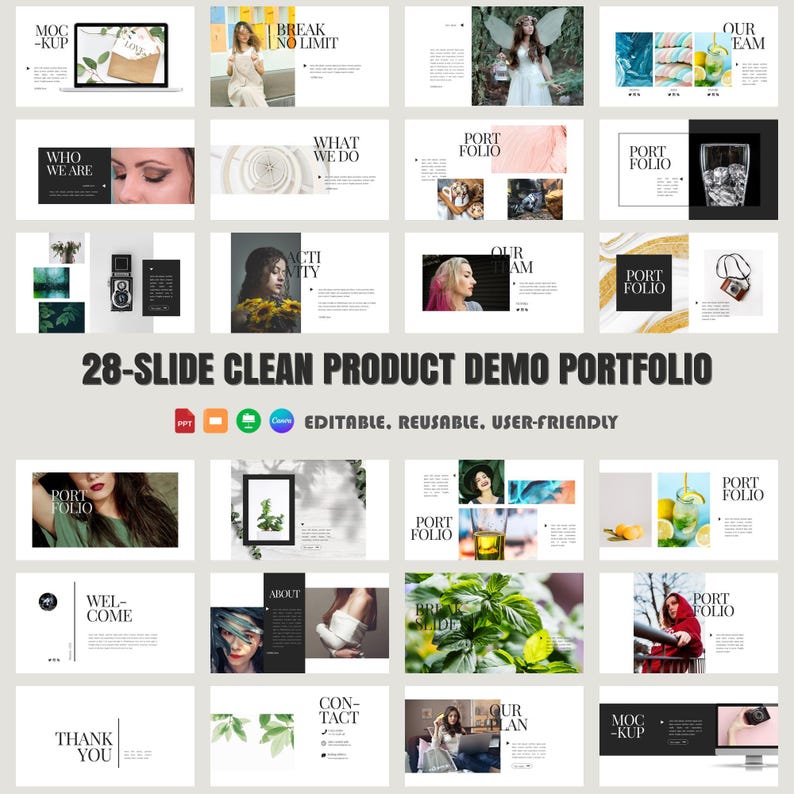 28-slide Clean Minimalist Product Demo Portfolio Template for Client ...
