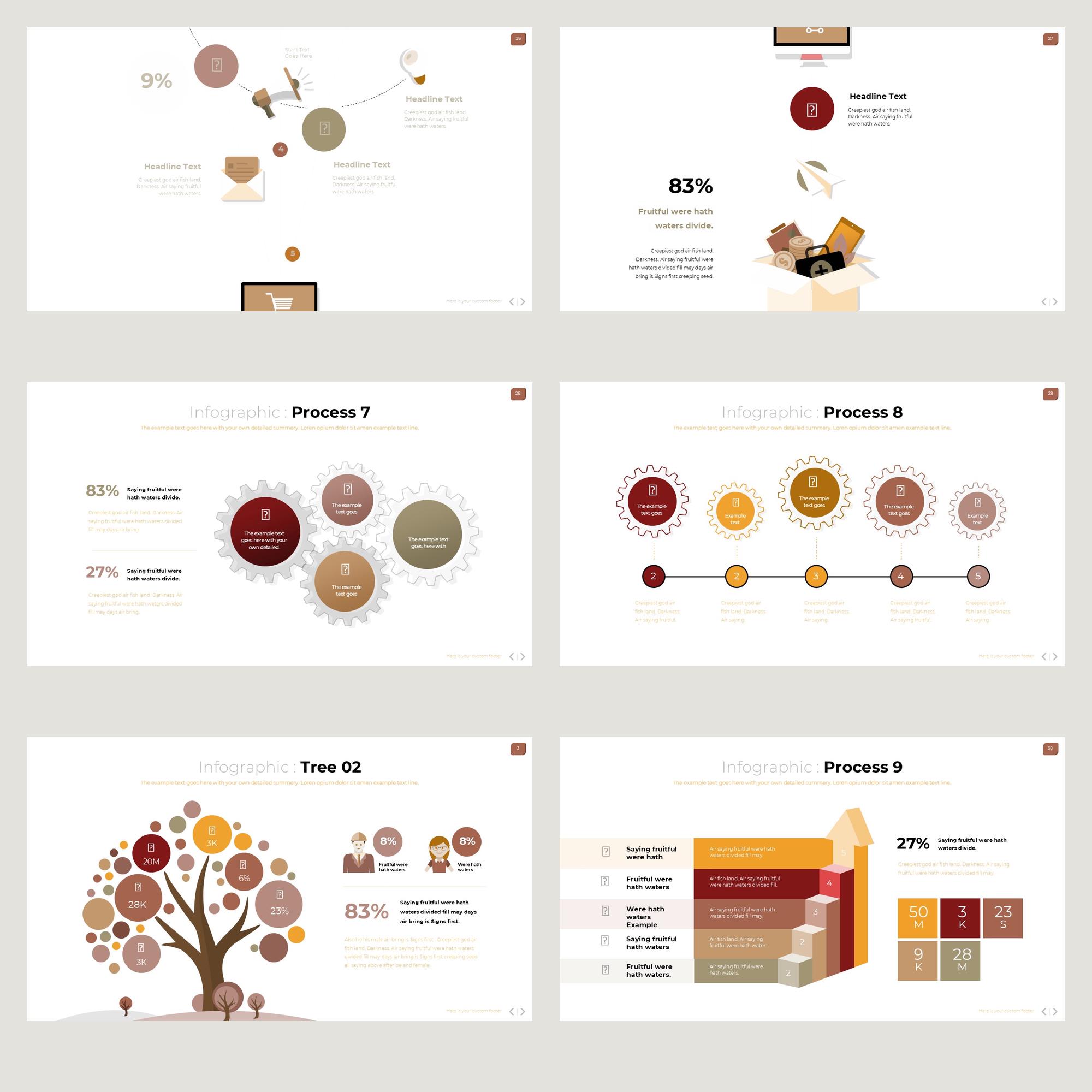40-slide Process Tree Infographic Business Brainstorming Template ...