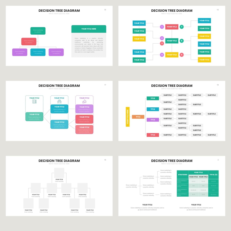 20-slide Decision Tree Infographics PPT Template | Unique Diagram, Tree ...