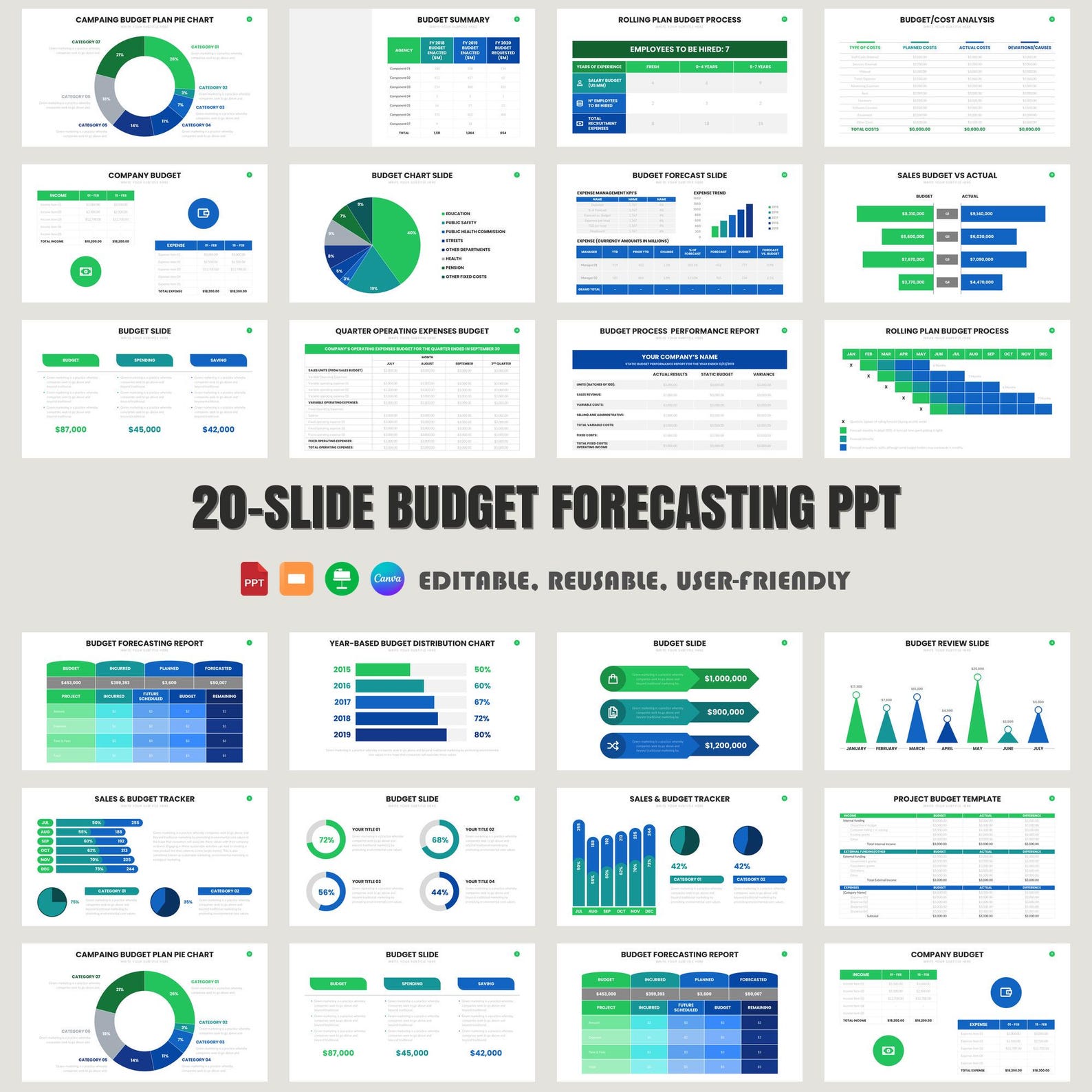20-slide Budget Forecasting Powerpoint Template for Business & Personal ...