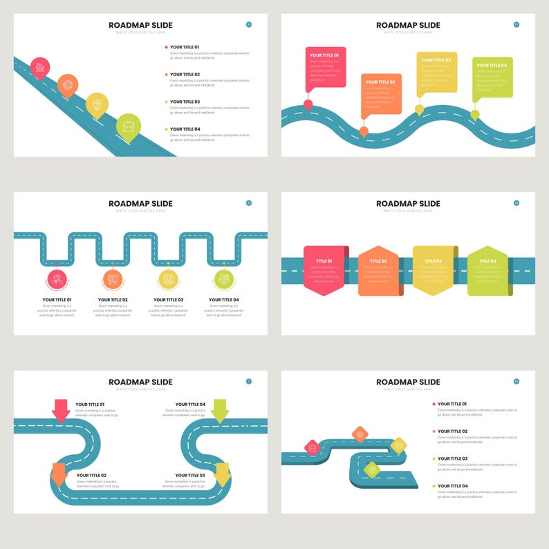 50-slide Roadmap and Mindmap Infographics PPT Template | Project ...