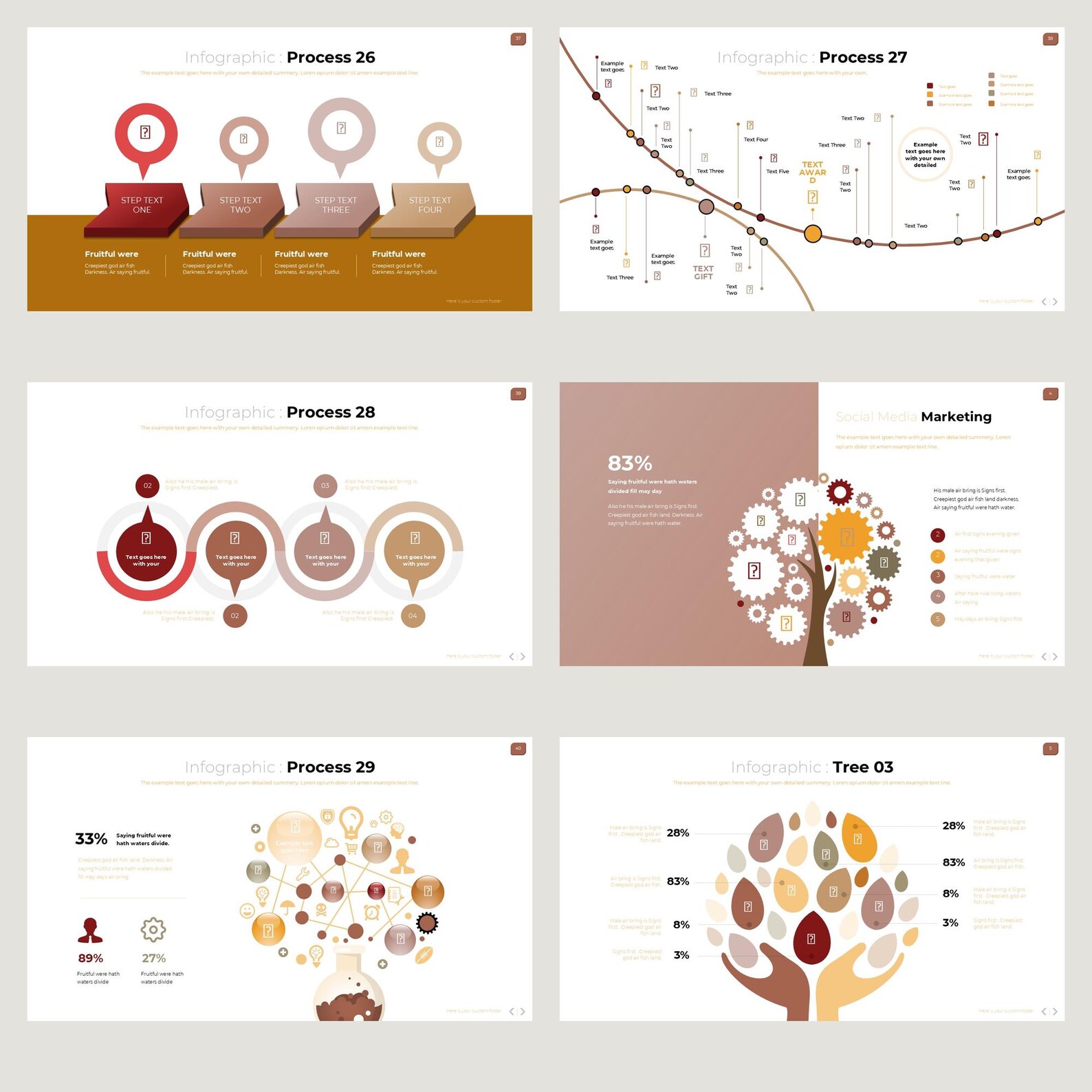 40-slide Process Tree Infographic Business Brainstorming Template ...