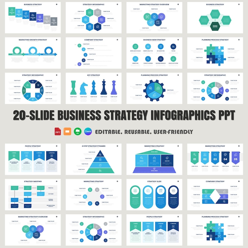 20-slide Business Strategy Powerpoint Infographics Template for Google ...