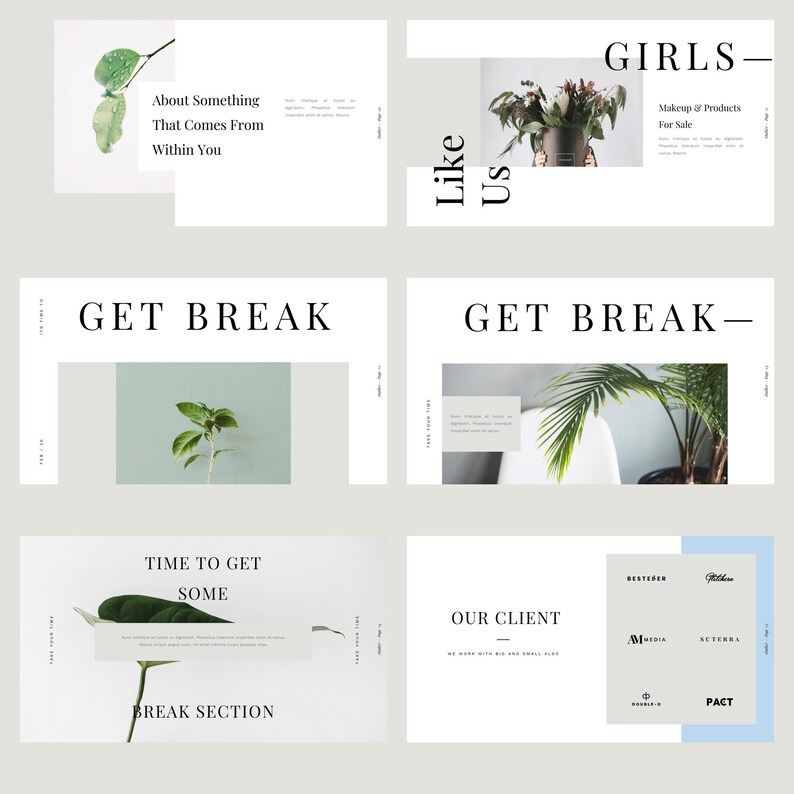 Minimalist Business Presentation Template: 35-slide Natural Theme (PPTX ...