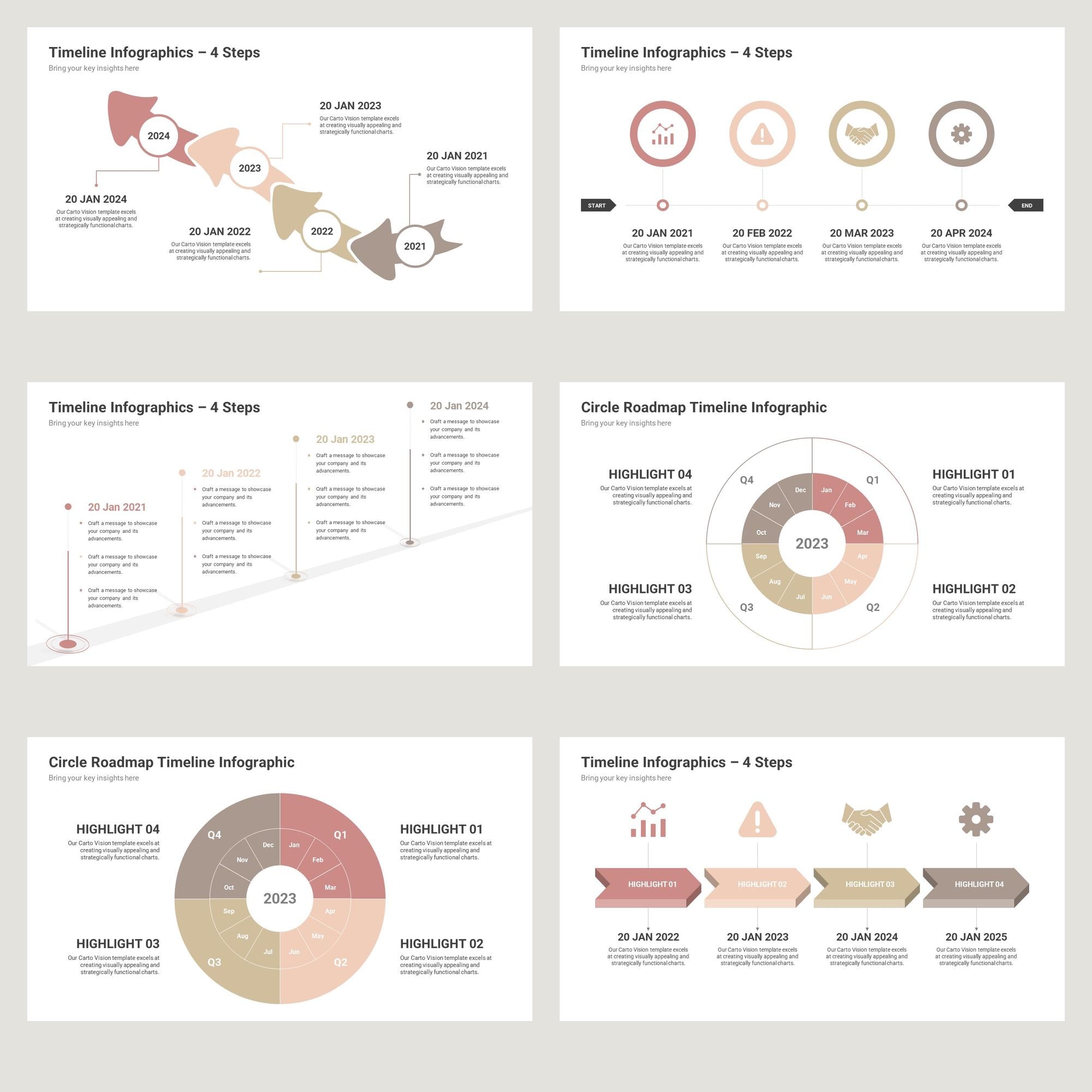 220-slide Timeline and Flowchart Infographics PPT Template | Project ...