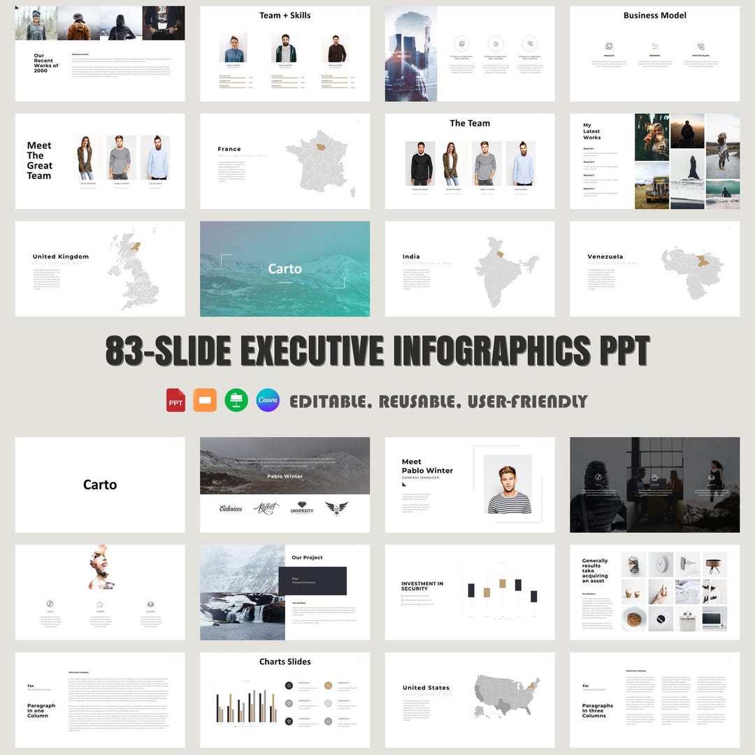 83-slide Executive Infographics Presentation Template With Editable ...