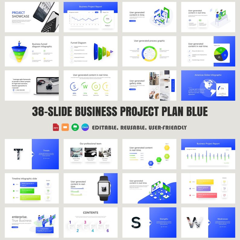 38-slide Business Project Plan Presentation (powerpoint & Google Slides ...