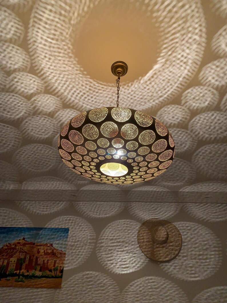 Close Bottom Lamp , Handmade Brass Lampshade , Moroccan Handcrafted ...