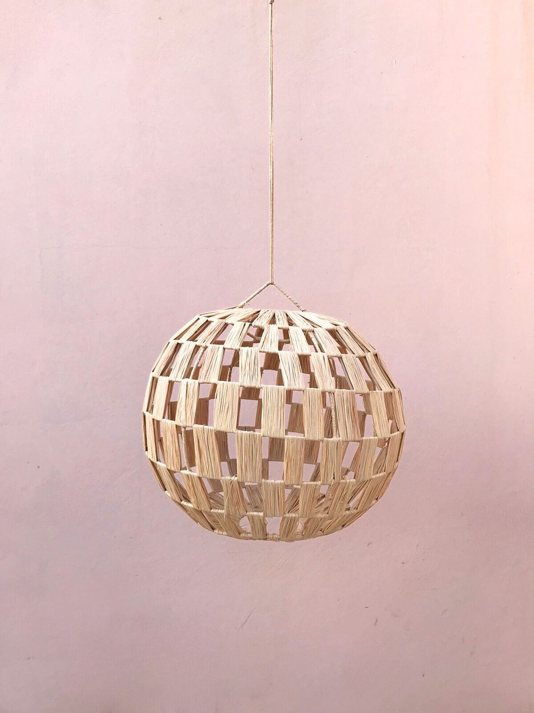 Raffia Pendant Light ,raffia Lamp Natural ,hanging Lamp Shade in Raffia ...