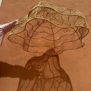 New Style Wave Chandelier, Natural Wicker Chandelier, Handmade Rattan ...