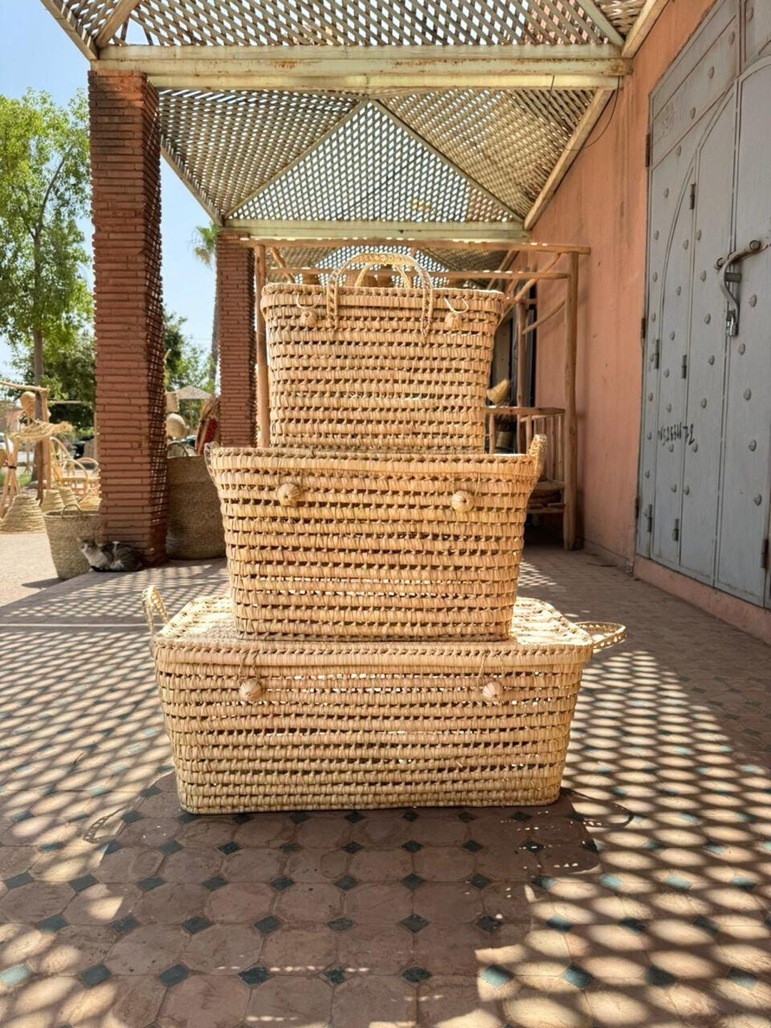 Wicker Toy Box Rattan Palm Storage Trunk and Storage Basket - Etsy