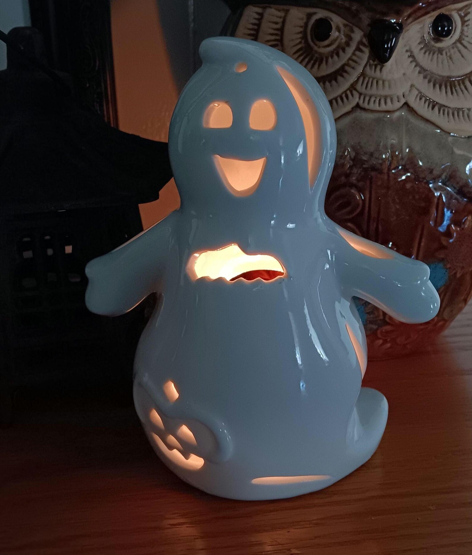 Spooky Minimal White Ghost Luminary,halloween Decor,ceramic White Ghost ...