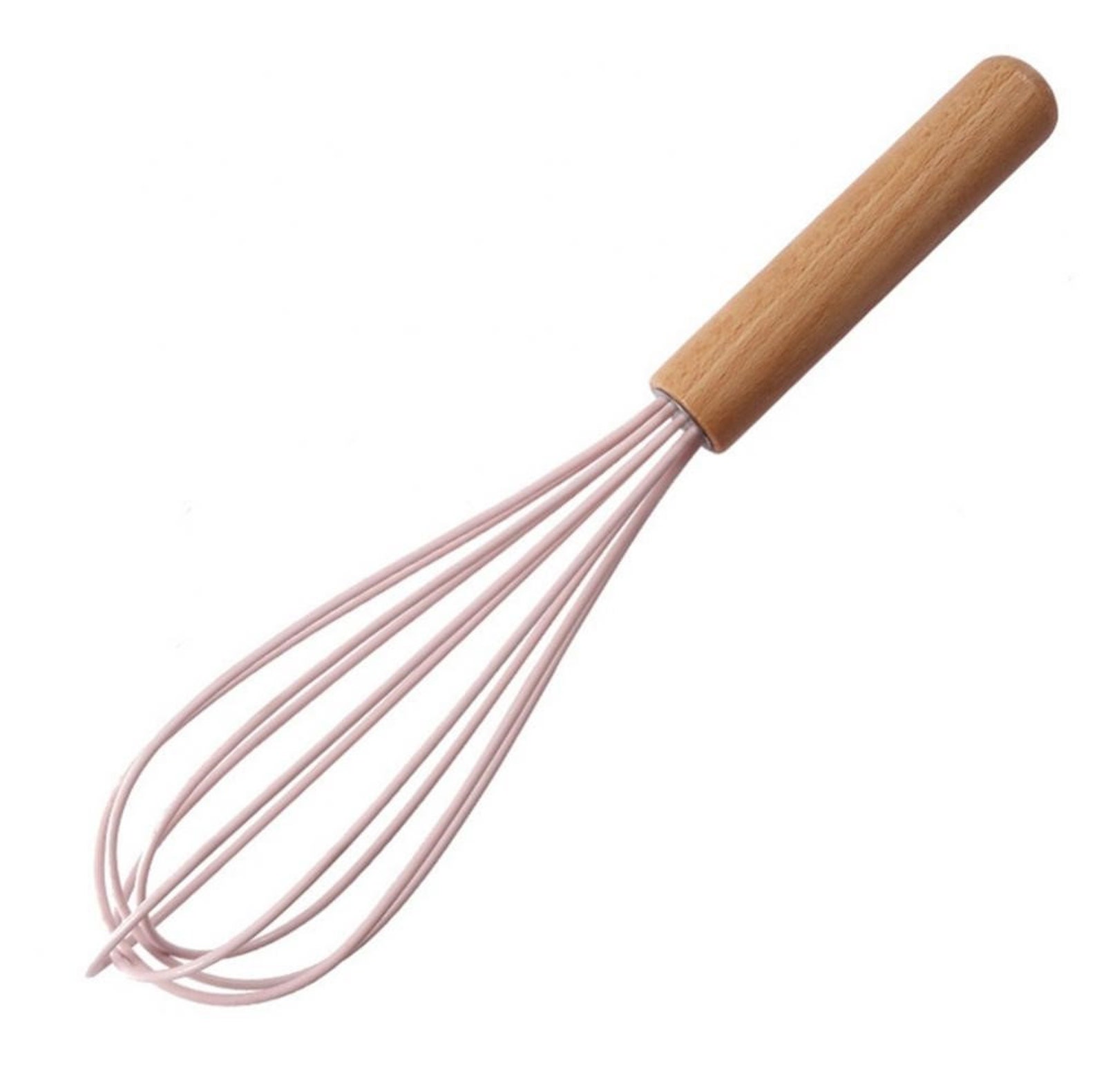 Silicone Whisk - Wood Handle, Egg Beater Whisk, Non-stick Pan Safe ...