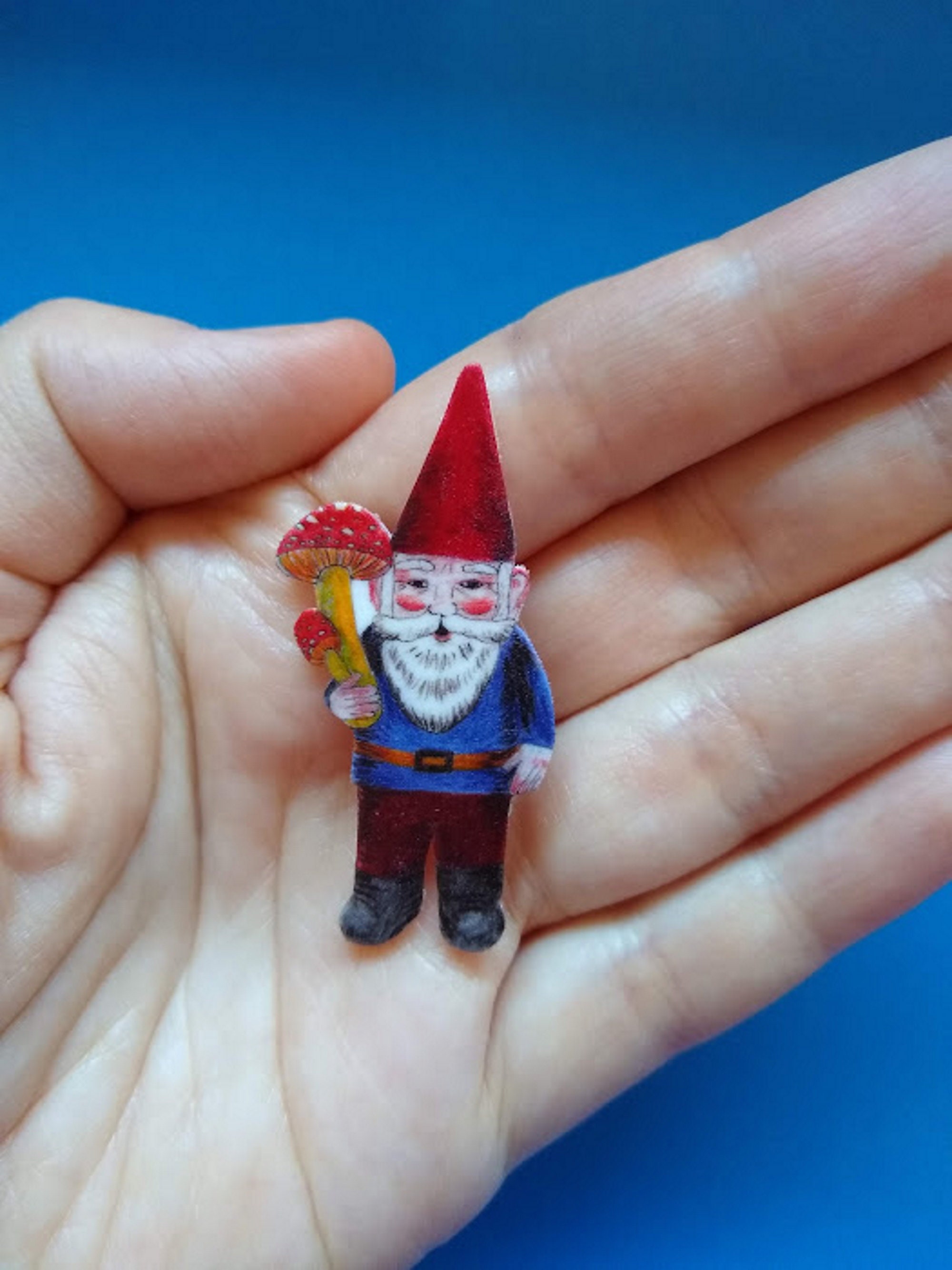 Mushroom Forest Gnome Pin - Etsy