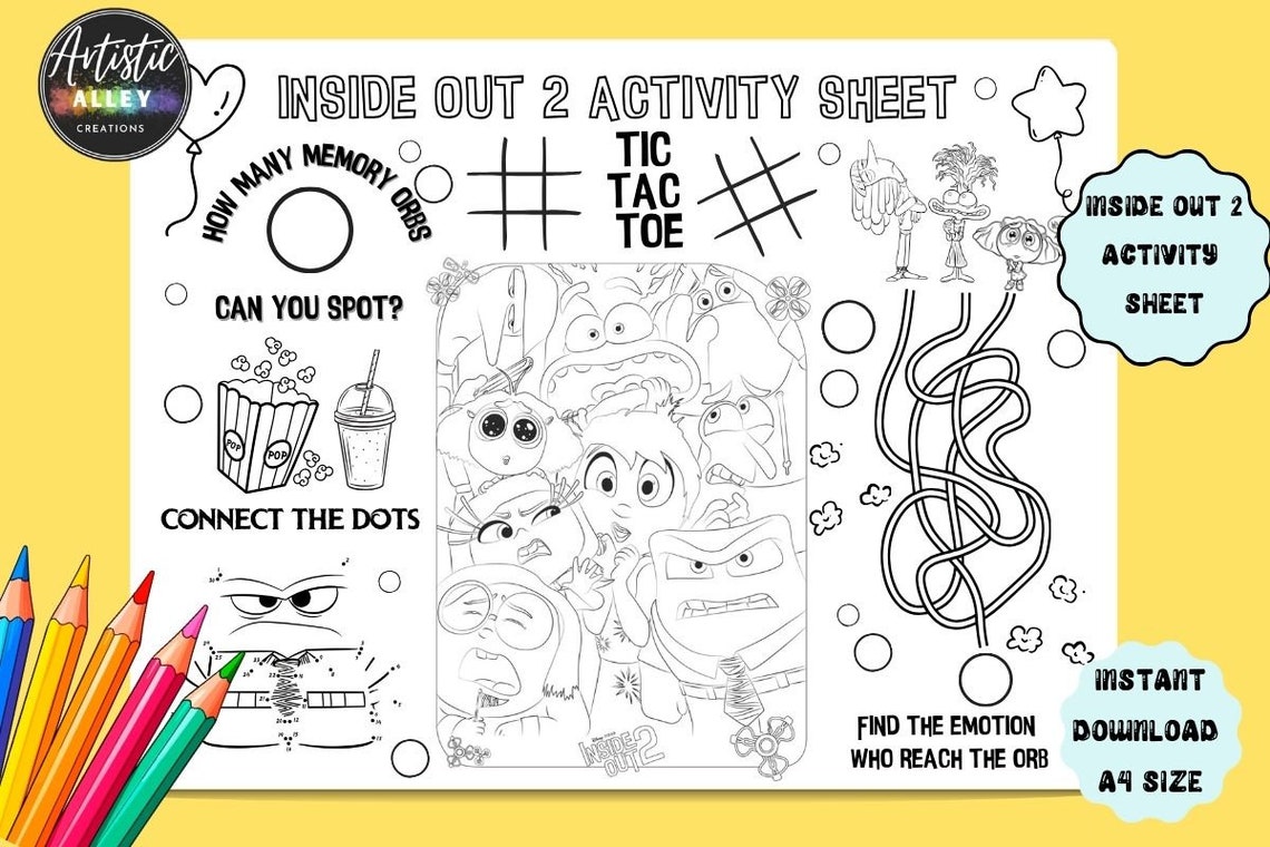 Inside Out 2 Activity Sheet - Etsy UK