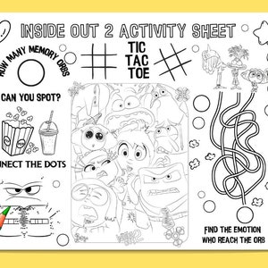 Inside Out 2 Activity Sheet - Etsy UK