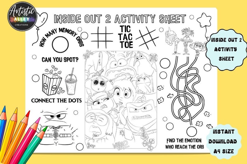 Inside Out 2 Activity Sheet - Etsy UK