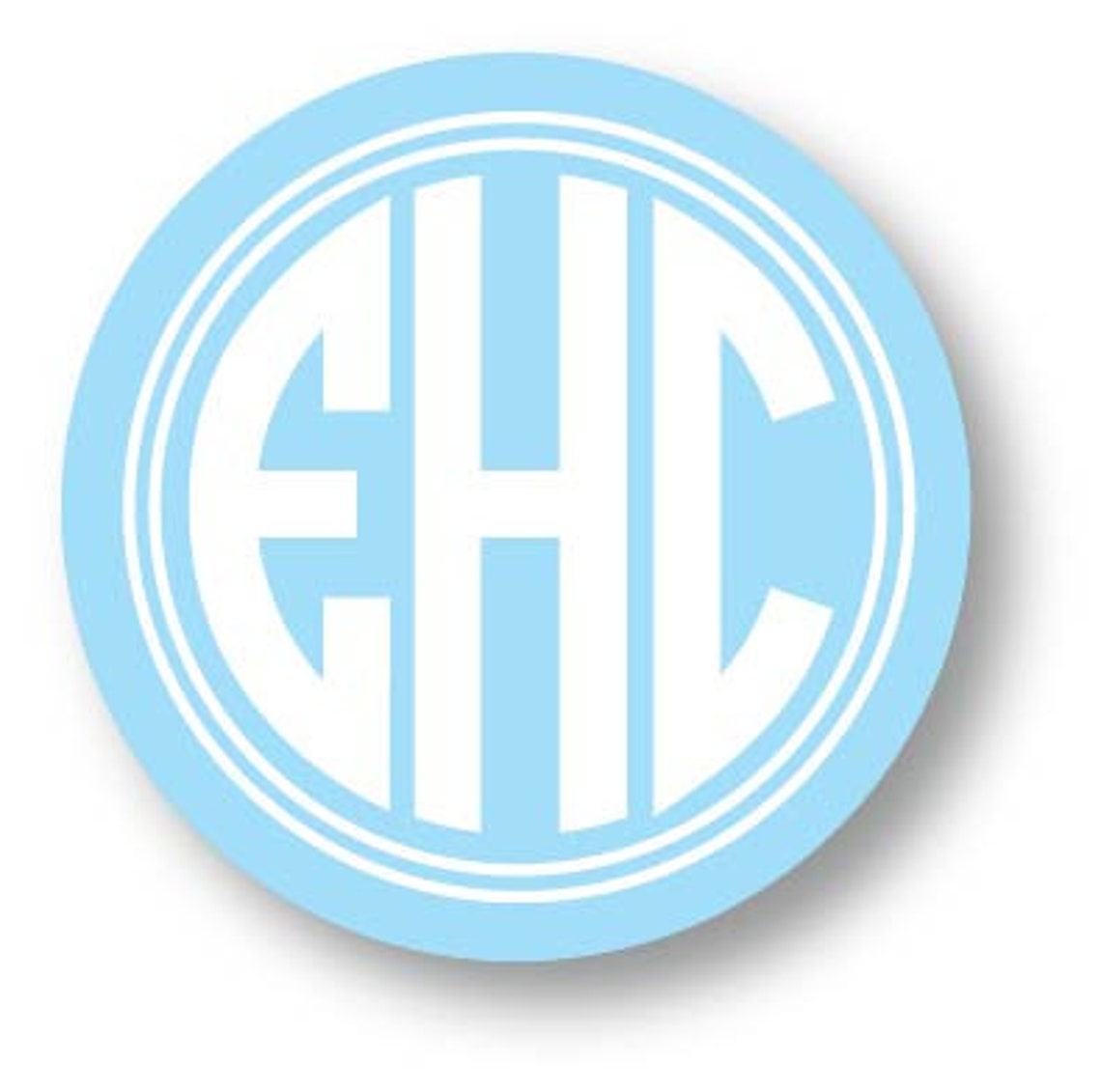 Monogram Stickers Circle Block Monogram Personalized - Etsy