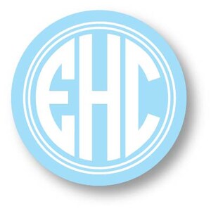 Monogram Stickers, Circle Block Monogram, Personalized Stickers, Custom ...