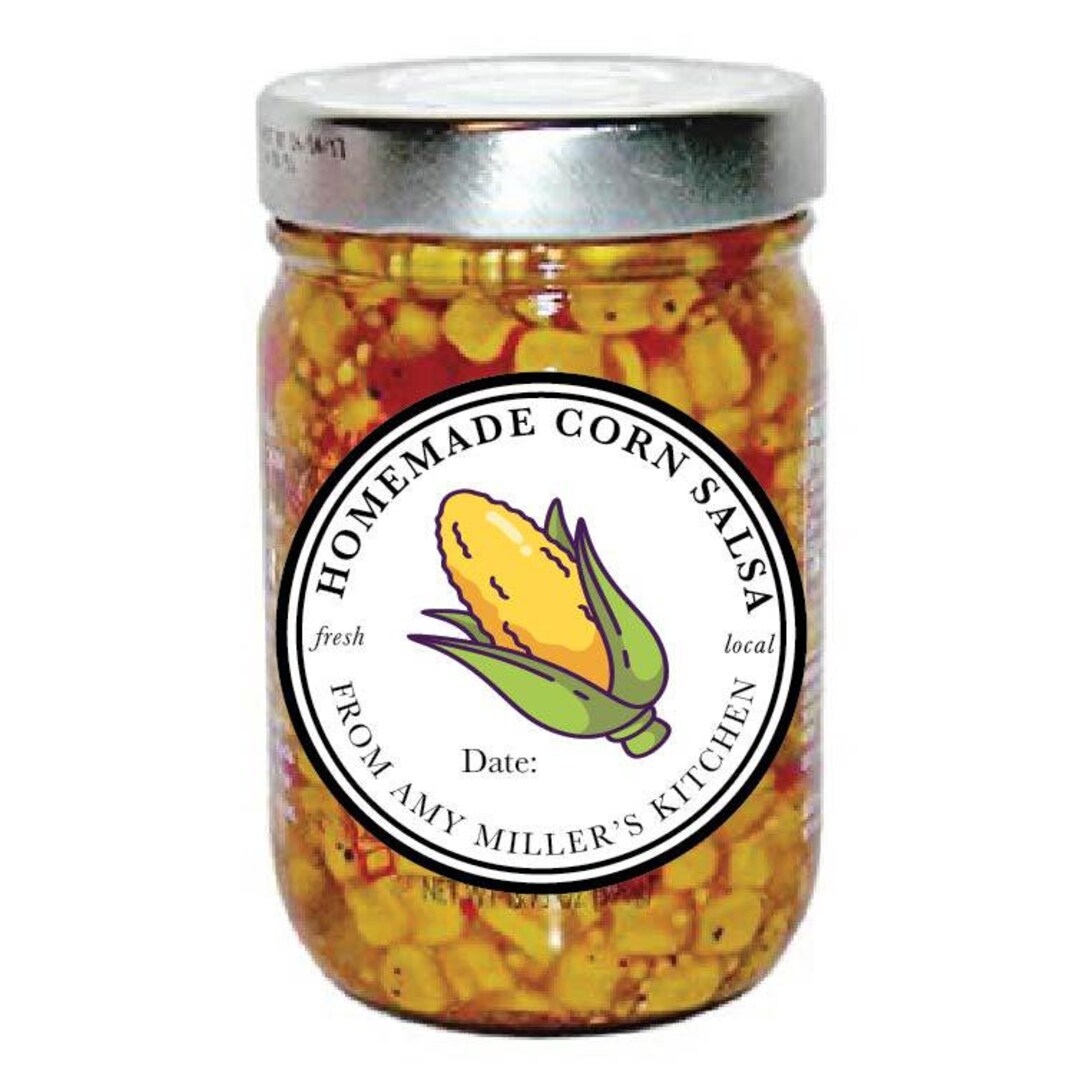 Waterproof Canning Jar Labels, Corn Salsa Labels, Canning Sticker ...
