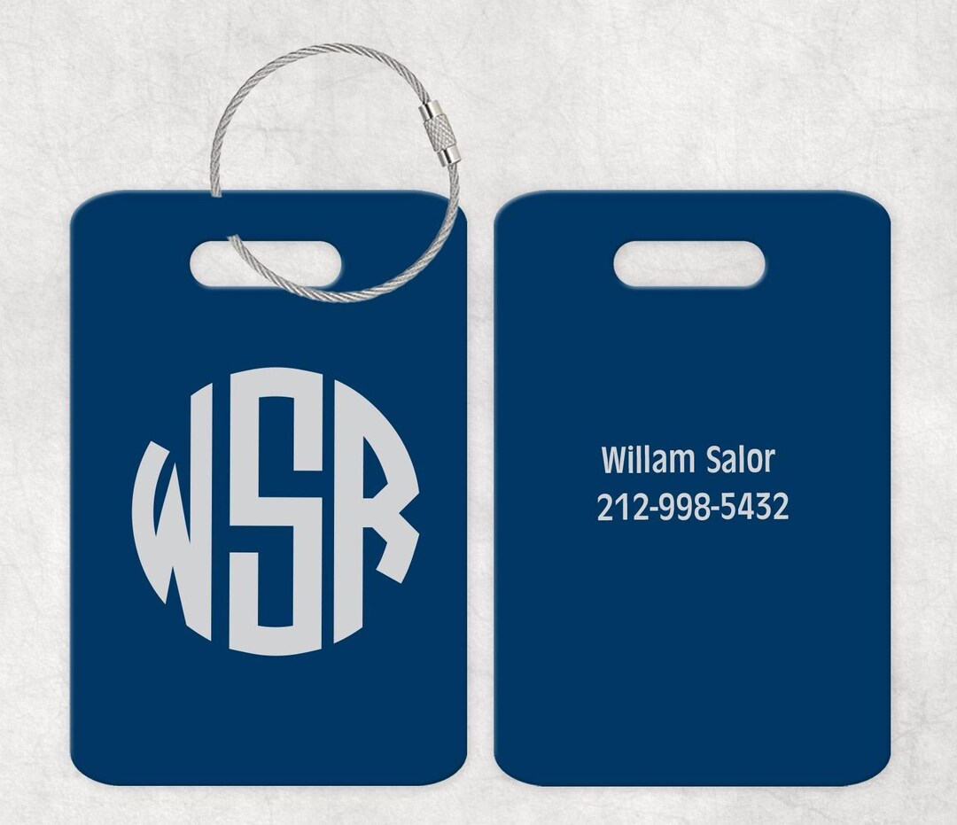 Personalized Luggage Tag, Circle Monogram Tag, Custom Luggage Tag ...