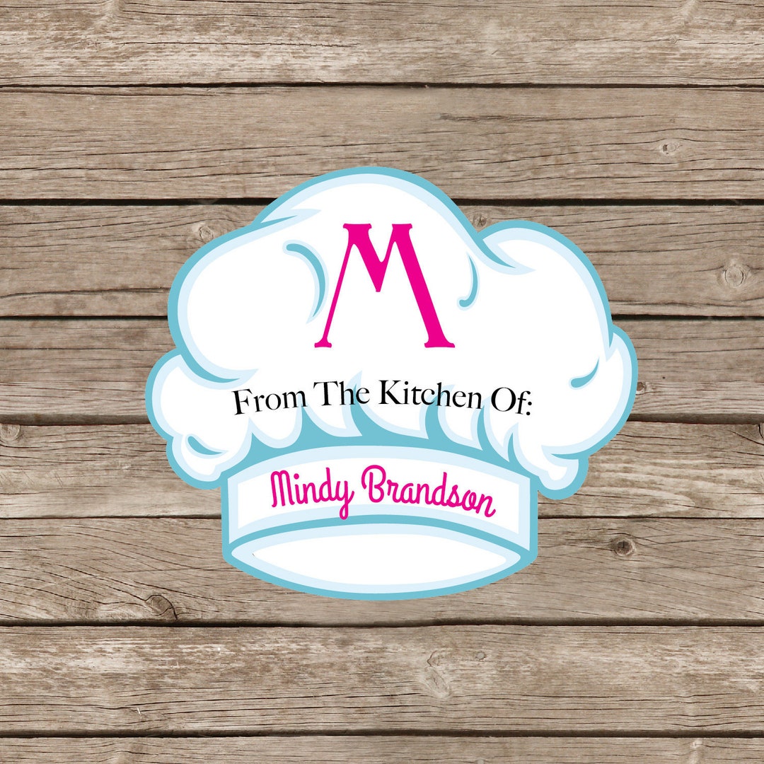 Personalized Chef Hat Stickers, Monogram Sticker, From the Kitchen of ...