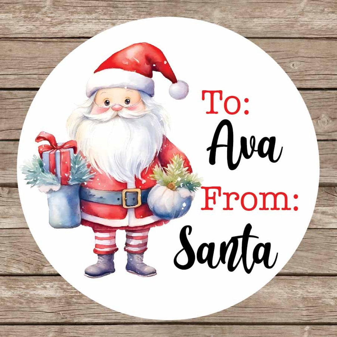 Personalized Santa Gift Stickers Custom Glossy Stickers for - Etsy