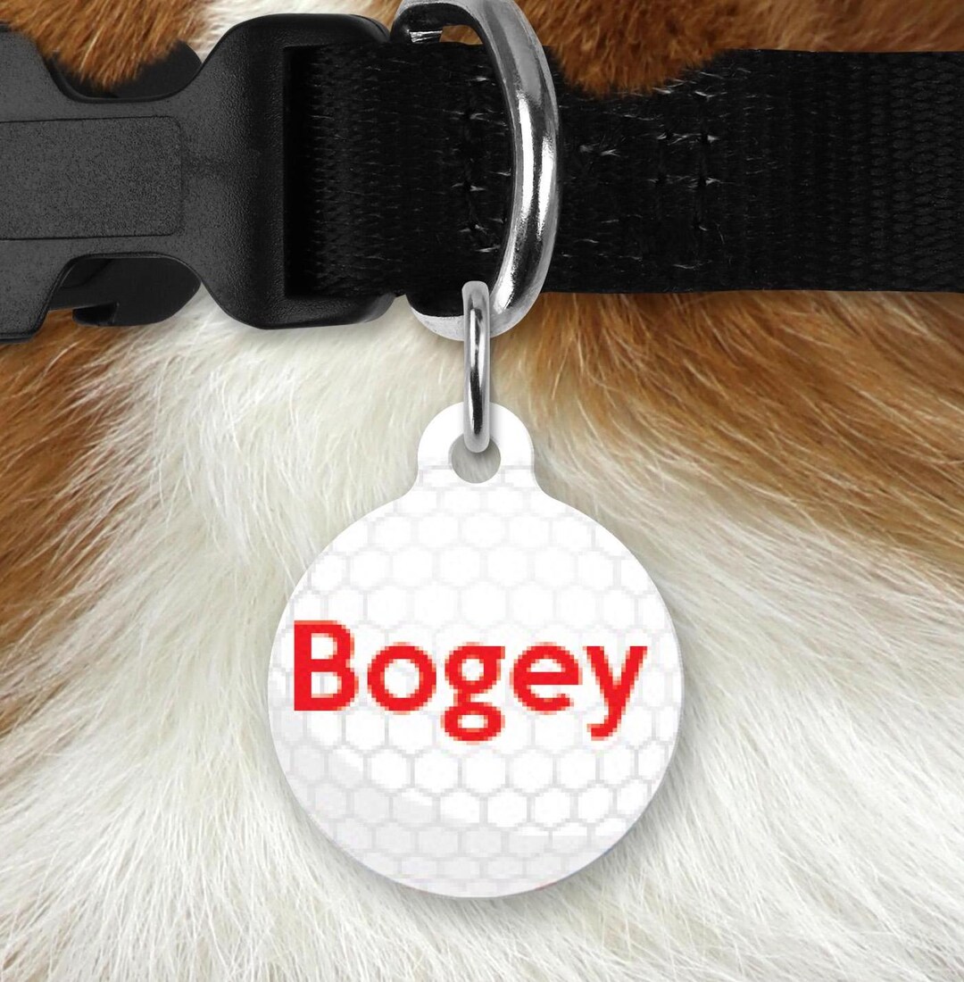 Custom Golf Ball Dog Tag, Double-sided Metal Pet ID Tag With Metal Loop ...