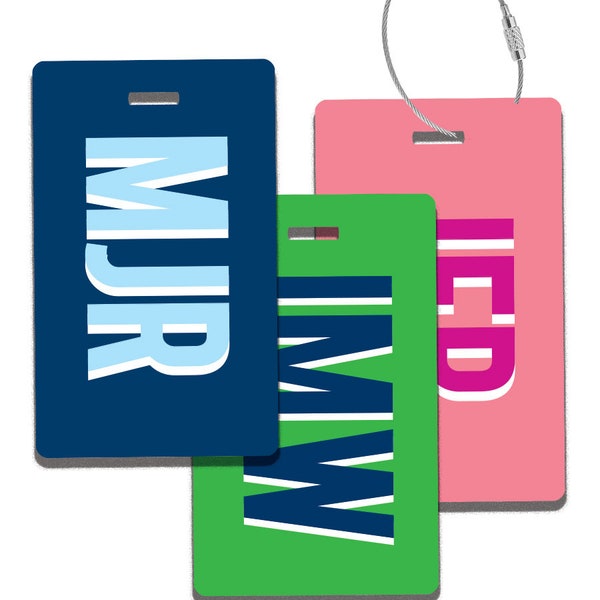 Monogram Luggage Tag - Etsy