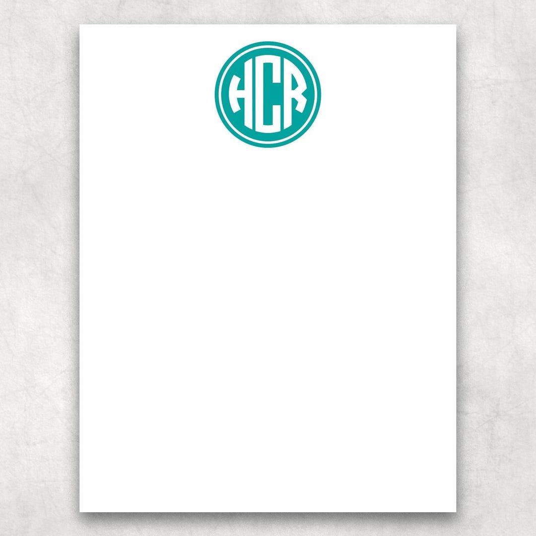 Monogrammed Notepad, Personalized Small Notepad, Circle Monogram ...