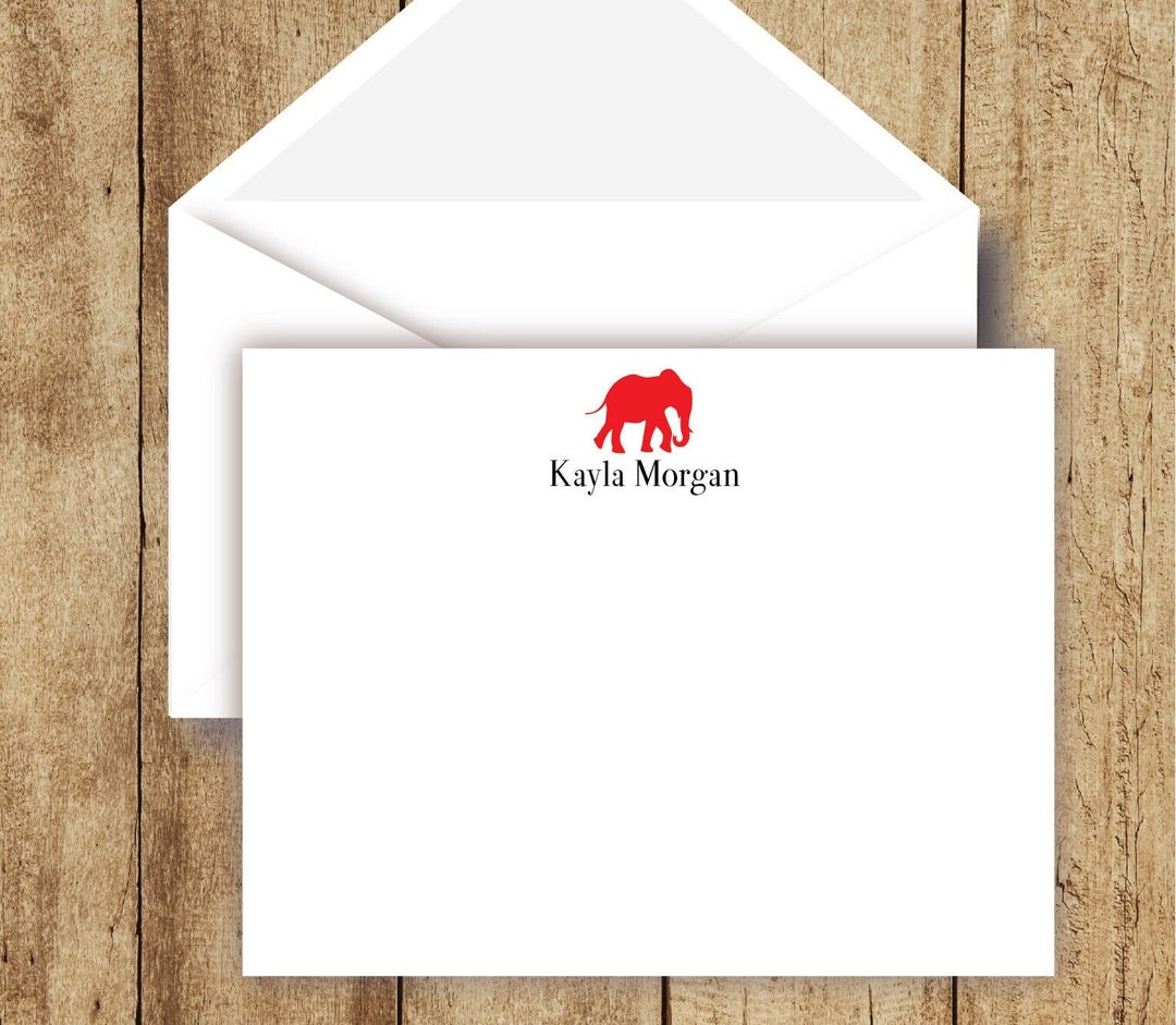 Personalized Notecards, Elephant Notecards, Personalized Stationery ...