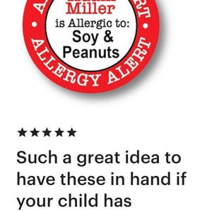 Personalized Allergy Alert Stickers, Waterproof Labels for School and ...