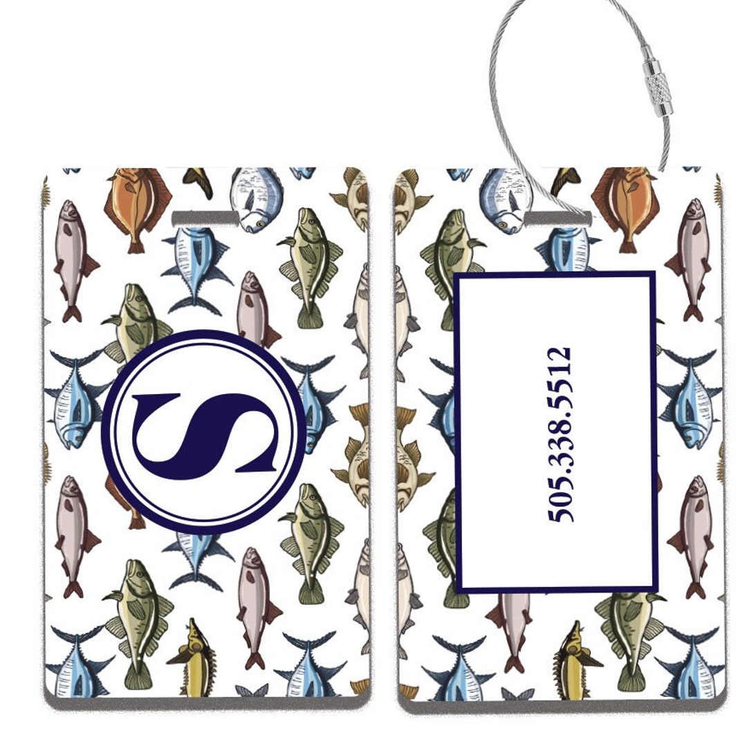 Personalized Fish Print Luggage Tag, Custom Luggage Tag, Gift for ...